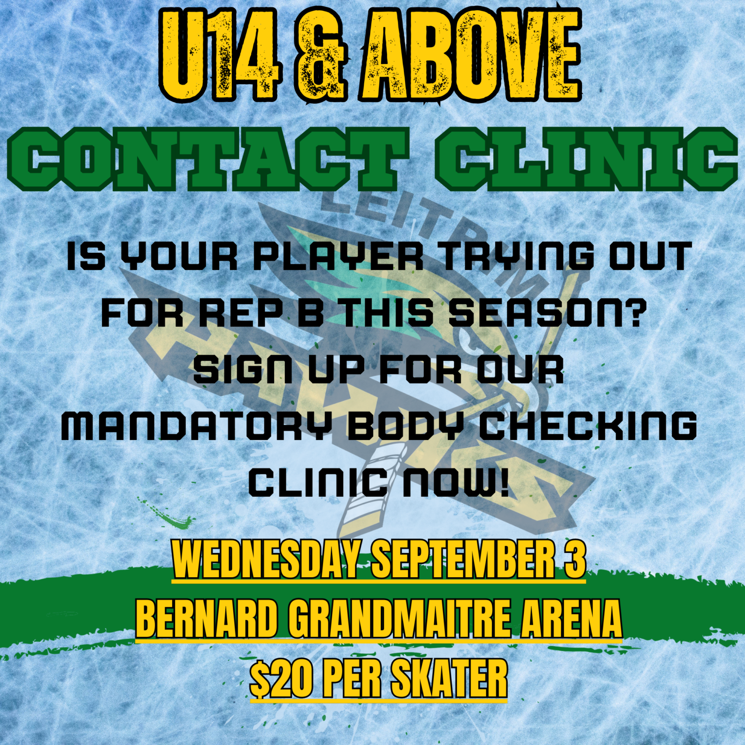 U14-U16 CONTACT CLINIC NOW OPEN! – Leitrim Minor Hockey Association